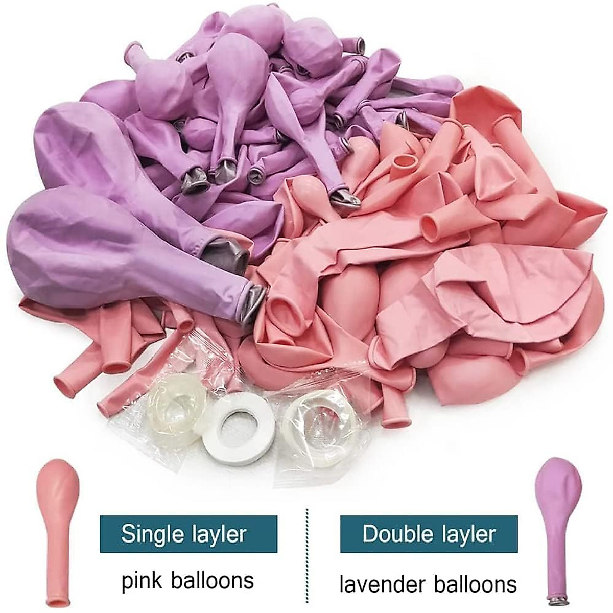 Partycus Pink Purple Balloon Garland Double Stuffed Lavender Party Balloon Macaron Light Pink Latex Pastel Balloons Arch Kit for Birthday Baby Shower Wedding Engagement Princess Party Decoration…