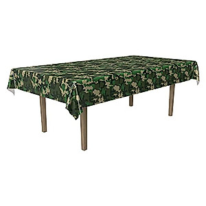 Beistle Camo Tablecover, 54" x 108", Multicolor
