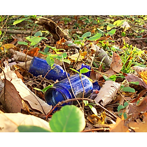 Bottled Up Designs Handmade Vintage Lace Leverback Earrings, Recycled 1960s Cobalt Skin Cream Jar Glass, Sterling Silver, Eco Friendly, Made in USA, Birthday Gifts, Mothers Day, Women, Anniversary