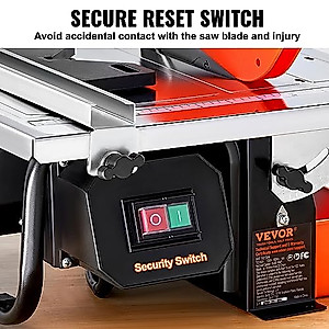 VEVOR Wet Tile Saw, 7-inch 65Mn Steel Blade, 3300 RPM Induction Motor, Tile Cutter Wet Saw with Water Reservoir, 0-45 Degrees Miter Angle for Cutting Tiles and Stones, for DIY Enthusiasts