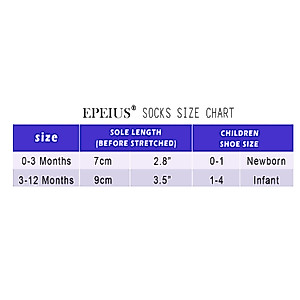 EPEIUS Unisex-Baby Socks Newborn Girl Seamless Turn Cuff Socks Cotton Rich Baby Boy Booties Socks White 6 Pair Pack,0-3 Months