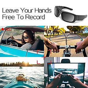 TOUGHSTY 16GB 1080P HD Recording Sunglasses Video Action Camera Eyewear Camcorder for Outdoor Recreation