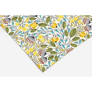 Blue Yellow Floral Contact Paper | Shelf Liner | Drawer Liner | Peel and Stick Paper 265 18in x 96in (8ft)