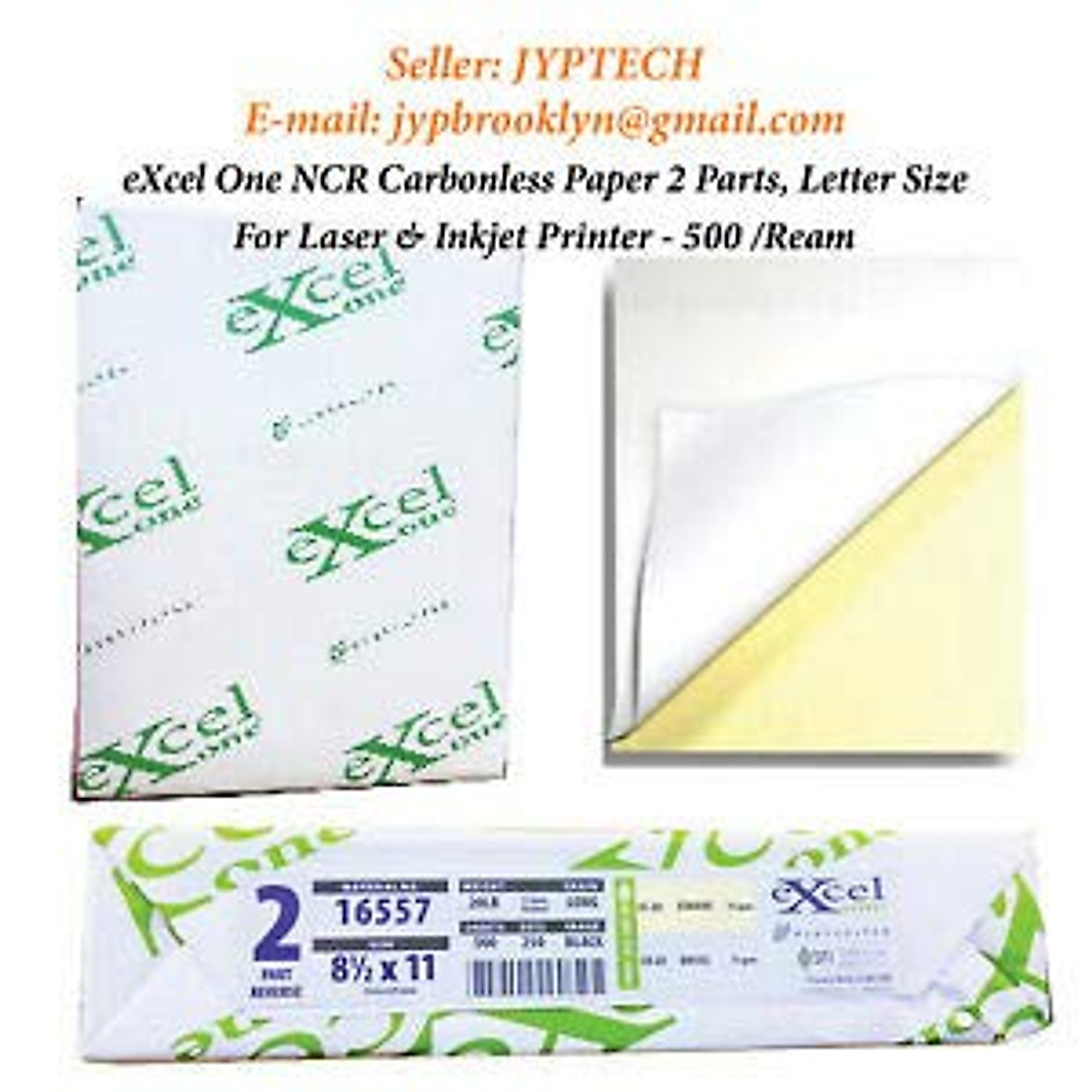 Carbonless Paper 2-part 1 Ream / 500 Sheets (250 Sets) Bright White / Canary 8 1/2 X 11 by Excel Glatfelter