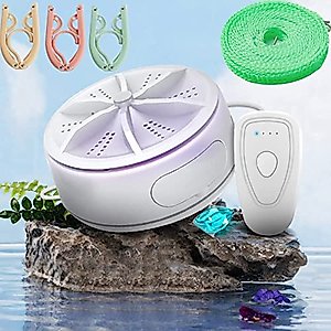 Mini Washing Washer Machine,Portable Turbine Ultrasonic Small Washers for children's clothes Socks,Underwear (3 in 1 Washer Set)