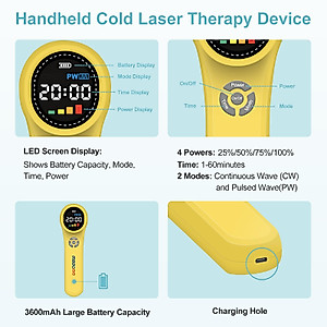MBBQNN Laser Therapy Device for Pain Relief 4x980nm+16x660nm+4x810nm Cold Laser Therapy for Dogs Horses Equine Cats Low Level Laser Therapy for Tissues Joints Аrthritis Wound Healing Acute Injuries