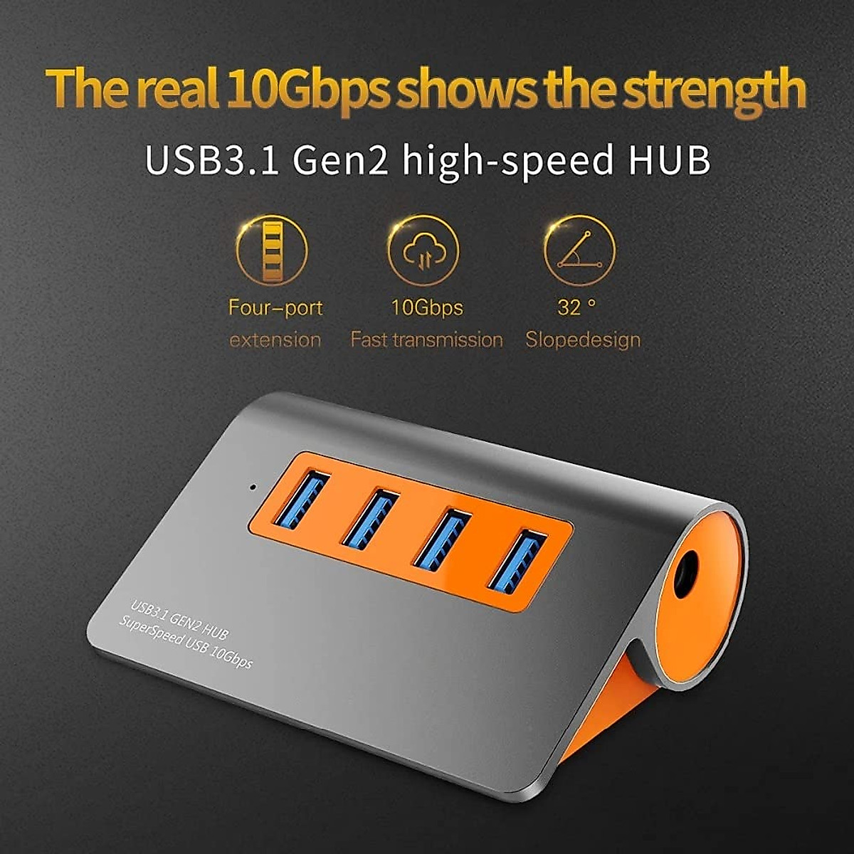 SHYPT Multi-Interface Converter ，USB3.1 Gen2 Hub Aluminum USB Hub PC Splitter 10Gbps Super Speed
