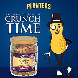 PLANTERS Deluxe Mixed Nuts with Sea Salt, 27 oz. Resealable Container - Variety Mixed Nuts Snacks with Cashews, Almonds, Pecans, Pistachios & Hazelnuts - Energy Boost - Kosher