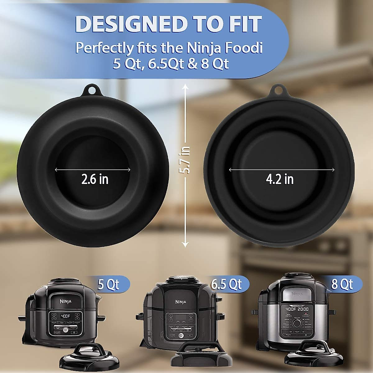 Lid Holder Lid Stand Accessories Compatible with Ninja Foodi Pressure Cooker and Air Fryer 6.5 Quart and 8 Quart (Patent Pending) (Lid holder)