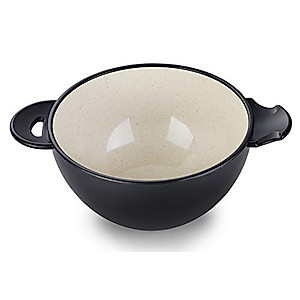 Ozeri Earth Ramen Bowl Set, Made from Plant-Derived and Other Natural Materials,993 ml, One Size, Black with Beige, 6-Piece