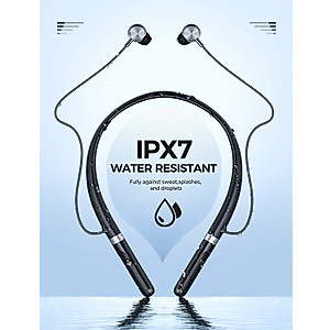 Bluetooth 5.2 Neckband Headphones Around the Neck Bluetooth Earphones with 35H Playtime, Noise Cancelling Wireless Neckband Earbuds USB-C Fast Charging/IPX8 Waterproof/Magnetic Design, for Sport