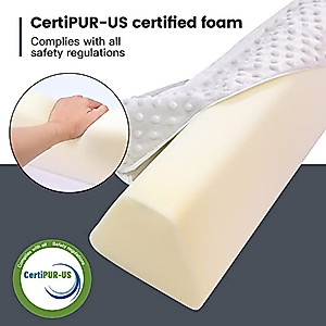 YENING Baby Bed Bumpers for Toddlers Foam Bed Guard Rail for Kids Bed Toddler Bed Bumper for Twin Full Queen King Size Bed Grey, 1-Pack