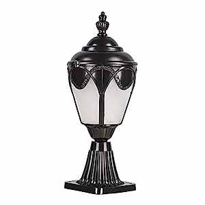 CZLZY Creative Modeling Aluminum Column Light European Style E27 Pillar Lamp Outdoor Post Light Fixtures Waterproof IP55 Glass Lampshade Villa Garden Landscape Light Lawn Lamp