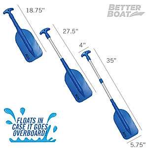 Boat Paddle Telescoping Plastic Collapsible Oar Kayak Jet Ski Tube Rafting and Miniature Mini Canoe Paddles Small Tubing Floats Oars Row and Safety Boat Accessories for Kids and Adults - 1Pk