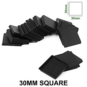 Evemodel Model Square Bases Plastic Black for Wargame Tabletop (30 * 30mm-40pcs)