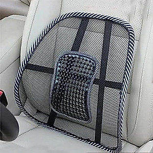 Mesh Lumbar Back Support Massage Cushion Office Home Car Seat Chair Ventilate Cool Cushion Pad with Massage (Black, 40 * 7.5 * 36cm/15.8 * 3 * 14.2inch (L*W*H))
