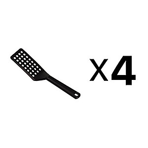 Norpro Beveled Heat Resistant Nylon Spatula w/Drain Holes, Black 97 (4-Pack)
