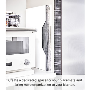 Yamazaki Home Tower Magnetic Placemat Rack/Placemat Organizer/Pocket Wall File - Steel, One Size, White