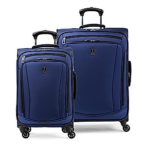Travelpro Runway 2 Piece Luggage Set, Carry-on & Convertible Medium to Large Check-in Expandable Luggage, 4 Spinner Wheels, Softside Suitcase, Men and Women, Blue