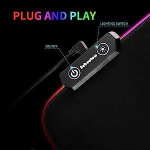 RGB Gaming Mouse Pad, Extended Large Mouse Pad with 14 Lighting Modes, Waterproof and Non-Slip Rubber Base Keyboard Mat Soft Gaming Pad Size 31.5X12 in