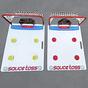 Sauce Toss: The Premium Hockey Sauce Pass Game for Playing, Passing, Training, Trick Shots and More - Tailgate Friendly and Portable Hockey Game, Supreme