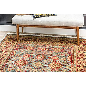 Unique Loom Edinburgh Collection Area Rug - Monroe (9' x 12' 2" Rectangle Blue/Brown)