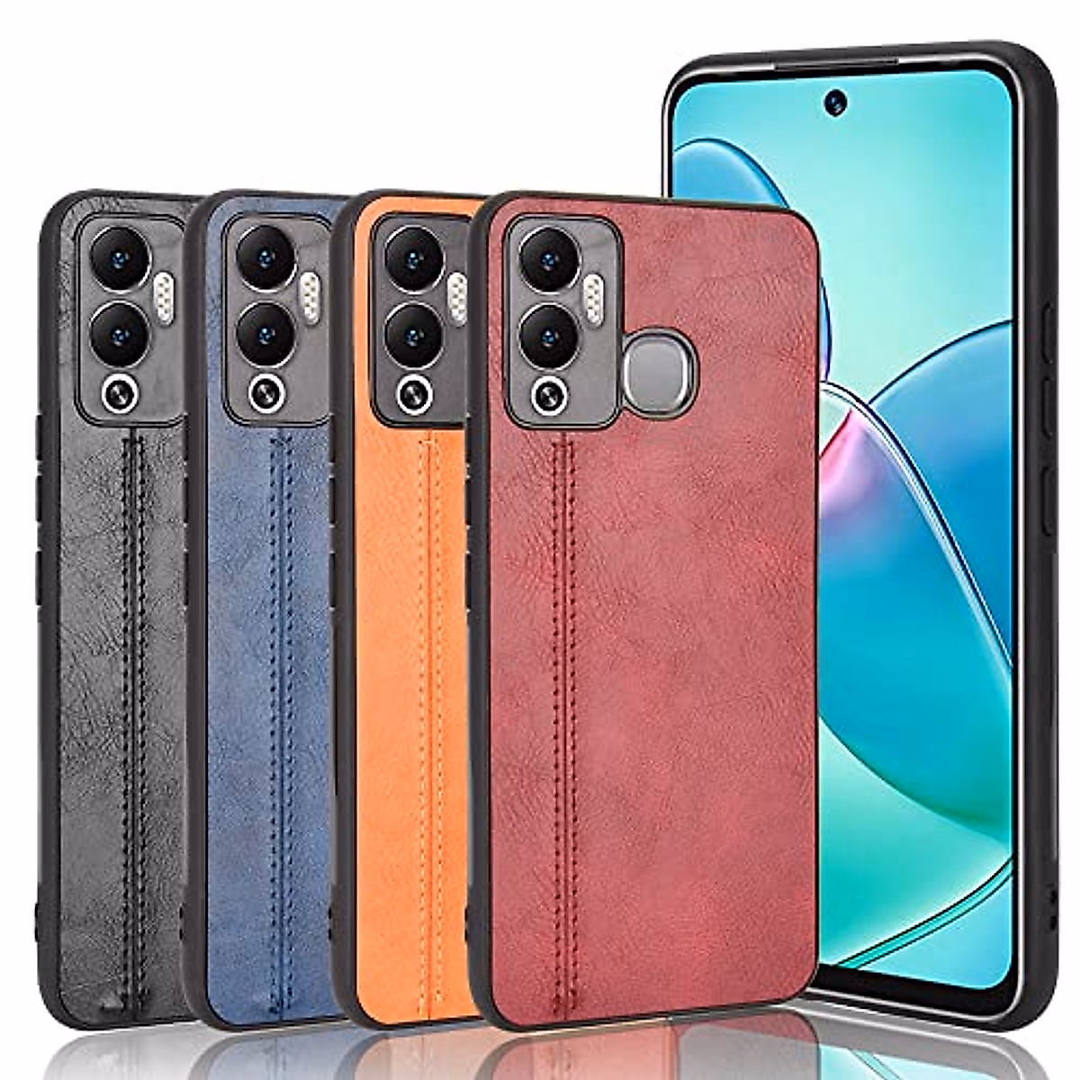 Phone Case for Infinix Hot 12 Play, Case for Infinix Hot 12 Play Cow-Like PU Leather Style Protector Cover, Non-Slip Shockproof Cover for Infinix Hot 12 Play Case