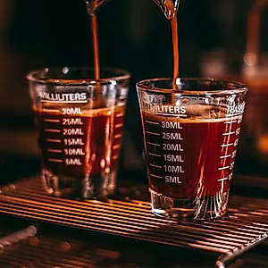 Shot Glass Measuring Cup | Non Fading | Bar Bartender Accessories, Jigger for Bartending (2, White)