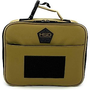 HSD Lunch Bag - 8mm Thick Foam Insulation, Water Resistant, Lunch Box, Buckle Handle, Outside Pocket for Snacks & Utensils, Inside Mesh Pocket, Easy Clean Lining (Coyote Brown)