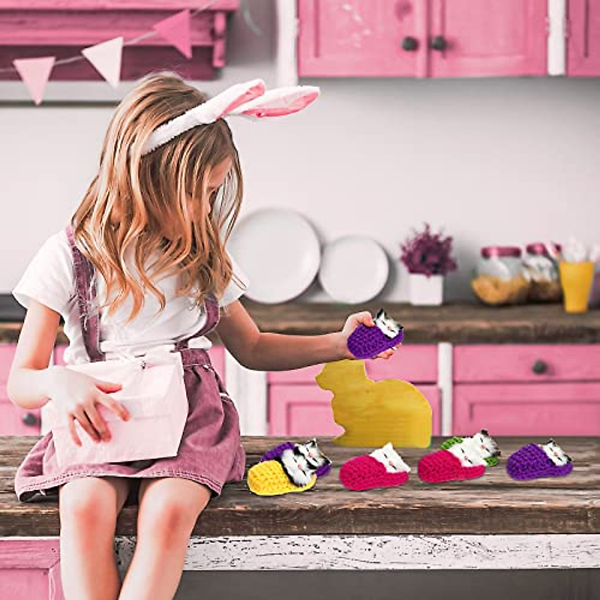 12 Pcs Sleeping Cats in Slipper Kids Cat Doll Toy Bulk Fluffy Mini Cat with Meows Sounds Stuffed Kitty in Shoe for Easter Home Party Girls Gift Decor (Sleeping Cat Style)