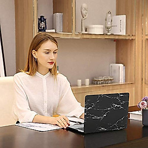 MOSISO Compatible with MacBook Pro 13 inch Case M2 2023, 2022, 2021-2016 A2338 M1 A2251 A2289 A2159 A1989 A1708 A1706, Plastic Pattern Hard Shell Case&Keyboard Cover&Screen Protector,Black Marble