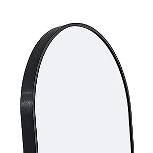 SHIGAKEN 65"×22" Arched Full Length Mirror, Aluminum Alloy Framed, Floor Mirror, Full Body Mirror, Large Arched Wall Mirror - Black