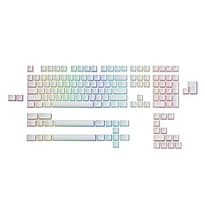 Glorious Aura V2 (White) - PBT Pudding Keycaps for Mechanical Keyboards - ANSI (US), ISO Compatible - Supports Full Size, TKL, 75%, 60% Layouts