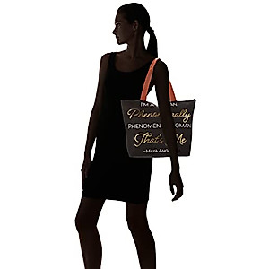 African American Expressions - Maya Angelou Phenomenal Woman Canvas Tote Bag (20" x 15") CHB02, Black