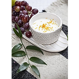 Mud Pie Dip and Tray Set, Stoneware, Tray 4" x 13", 50, Natural