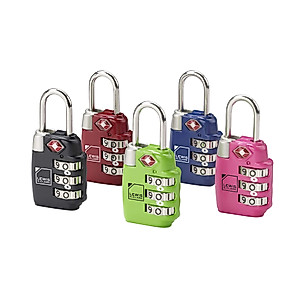 Lewis N. Clark Travel Sentry TSA-Approved Luggage Lock, Large 3 Dial Combination with Easy Read Dials - Black (Pack of 2)