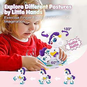 hahaland Toddler Girl Toys Unicorn Toy for 1 Year Old Girl, Musical Light up Kid Girl Interactive Travel Toys, Baby Toys 12-18 Months, 1+ Year Old Girl Birthday Gifts