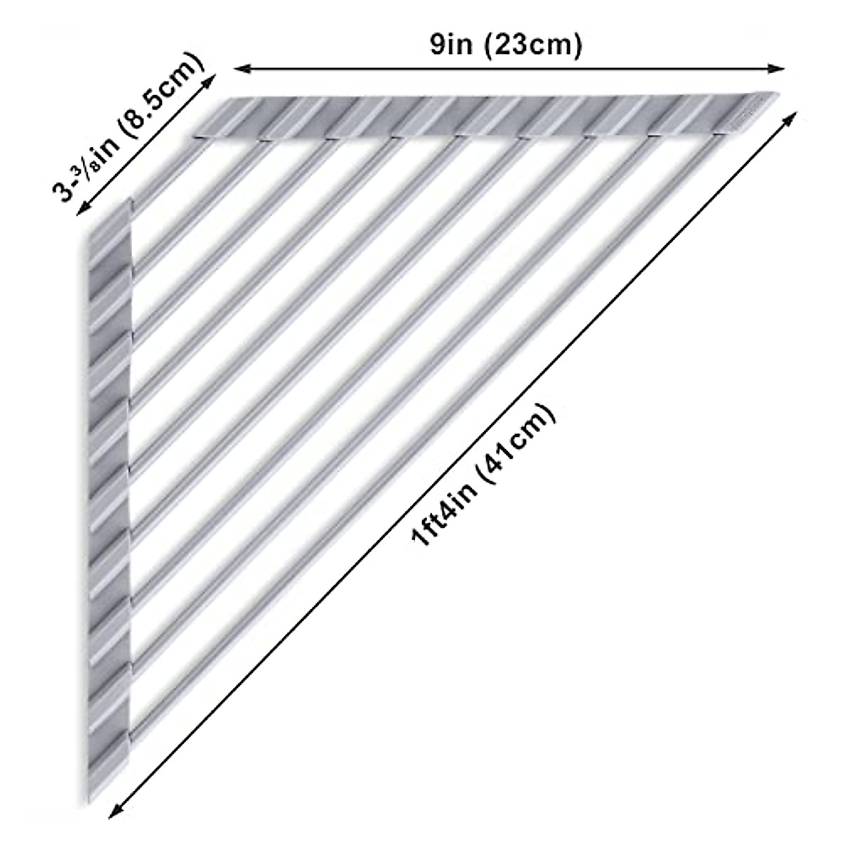 Triangle Roll-Up Dish Drying Rack - Small Foldable Silicone Coated for Sink Corner, Stainless Steel Over Sink Organizer, Drainer Caddy and Space Saver for Multipurpose Kitchen Storage (Gray)