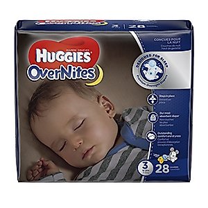 HUGGIES OverNites Diapers, Size 3, 28 ct., JUMBO PACK Overnight Diapers (Packaging May Vary)