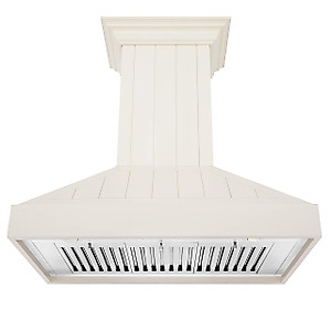 ZLINE 30 in. Wooden Wall Mount Range Hood in Cottage White - Includes Motor (KPTT-30)