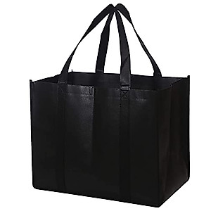 ADEV General purpose tote bags Reusable groceries bags (3bags) | heavy duty foldable tote |grocery shopping | bulk bags with large handles | tote bag for travel, parties