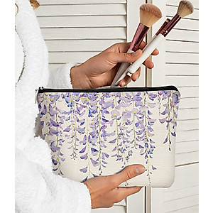 BARPERY Watercolor Lavender Flowers Makeup Bag,Spring Summer Flower Cosmetic Bag Best Gift Idea for Teen Girls Women,Birthday Christmas Gifts for Girls Women Daughter Sister