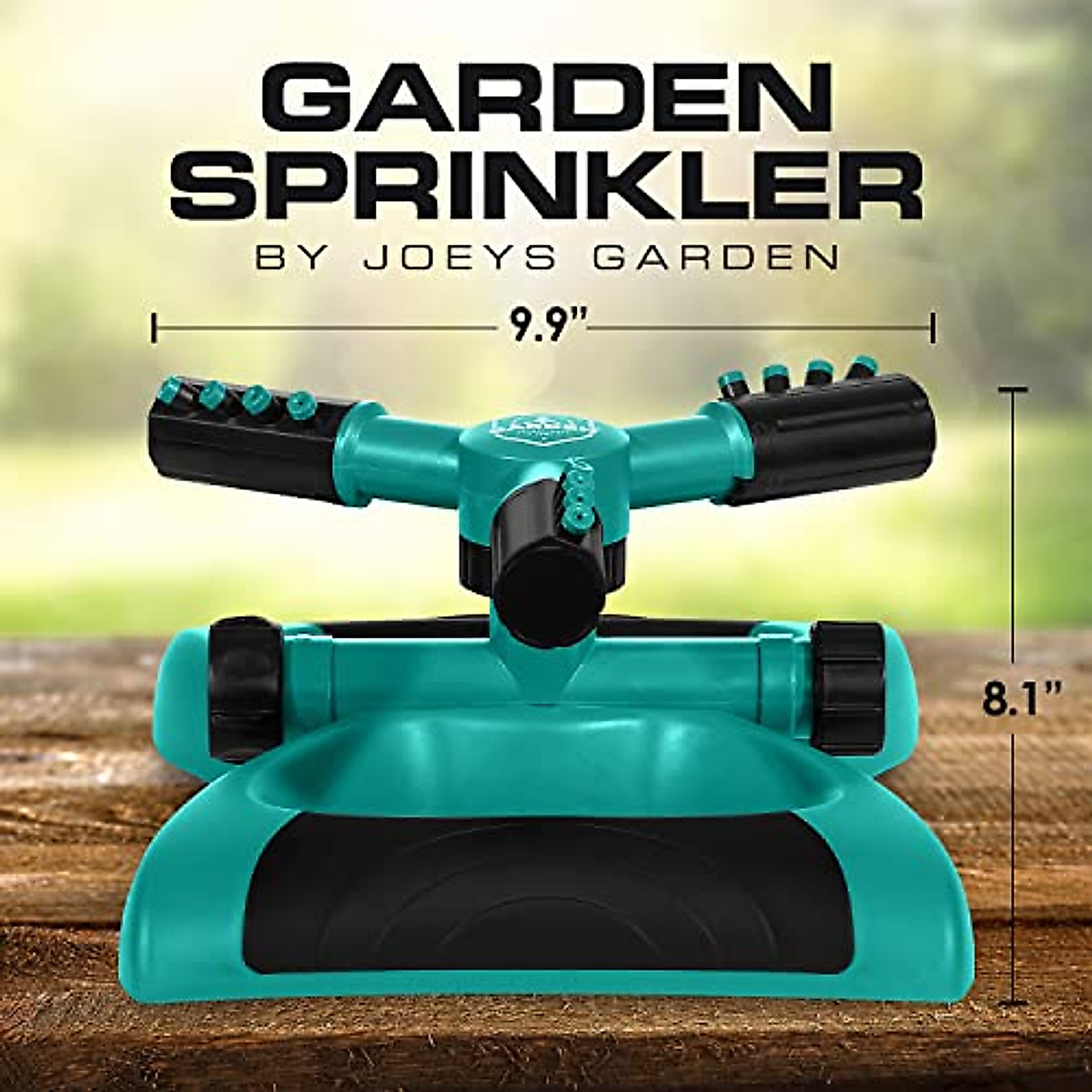 Joeys Rotating Garden Sprinkler for Large Area Coverage, Lawn and Yard Sprinklers