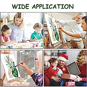 SANWEITU Paint by Number for Adults with Wooden Frame 12×12 inch Paint by Number 3 Packs Green Plants Home Decoration for Beginners with Paints and Brushes