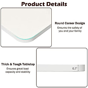 Tangkula 55 x 28 Inches Universal Relevance Table Top, Solid 1 Piece Wooden Desktop for Height Adjustable Electric Standing Desk Frame, Rectangular Countertop for Stand Up Desk (White)