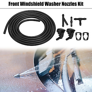 X AUTOHAUX Front Windshield Washer Nozzles Kit for Ford Focus 2.2 Meters Windshield Washer Hose with 3pcs Connectors Replaces 8S4Z17603AA