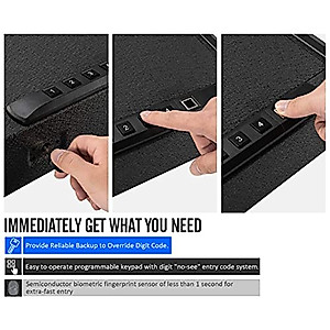 RPNB Gun Safe,California DOJ Certified,Quick-Access Pistol Safe for Multiple Handguns with Biometric Fingerprint Lock