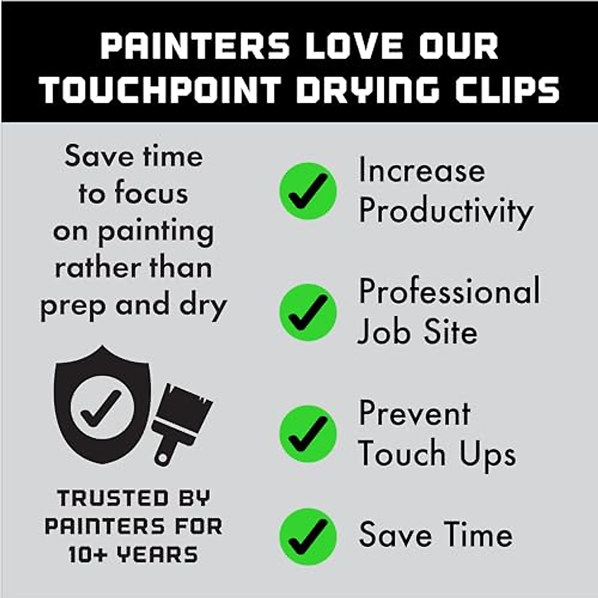 Erecta-Rack Touch Point Drying Clips for Drying Man Doors, Cabinet Doors & Trim, Prevents Touch Ups, Reduce Point of Contact for All Painters, for Use with Erecta-Rack 10 Level Paint Drying Rack Kit