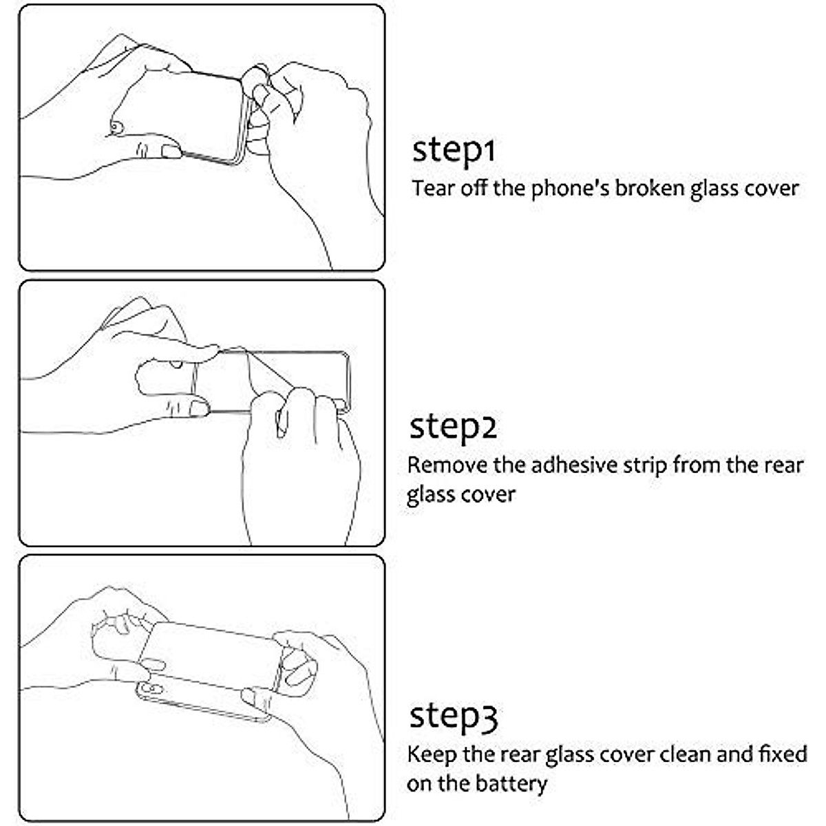 BSDTECH Battery Back Cover Rear Panel Glass +Camera Lens for Oneplus 7 Pro 6.67" GM1911 GM1913 GM1917 GM1910 GM1915 (Nebula Blue)