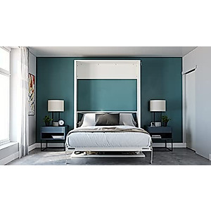 Leto Muro Azores Queen Murphy Bed with Desk | 64.5-inch Pull Down Wall Bed with Desk Combo Perfect for Guest Bed - Home Office Furniture | Space-Saving Furniture | Cabinet Bed Queen